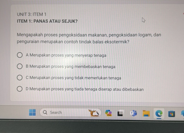UNIT 3 ITEM 1 ITEM 1 PANAS ATAU SEJUK | StudyX