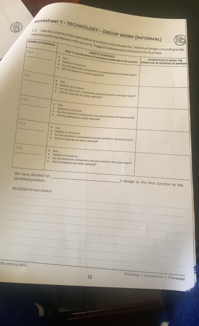 worksheet 7 - TECHNOLOCY - GROUP WORK | StudyX