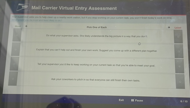Mail Carrier Virtual Entry Assessment Vout