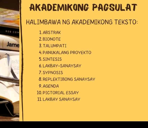 AKADEMIKONG PAGSULAT HALIMBAWA NG
