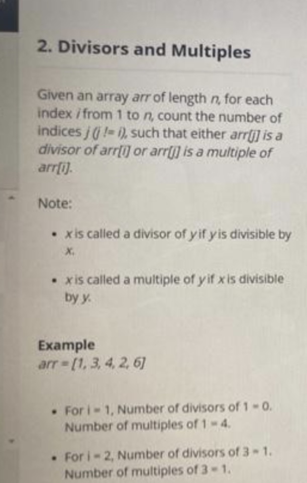2 Divisors and Multiples Given an array arr | StudyX