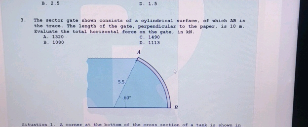 B 25 D 15 3 The sector gate shown consists | StudyX