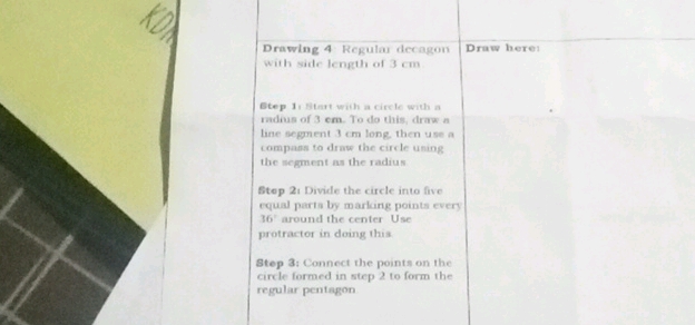 Drawing 4 Regula decagon Draw heres with | StudyX