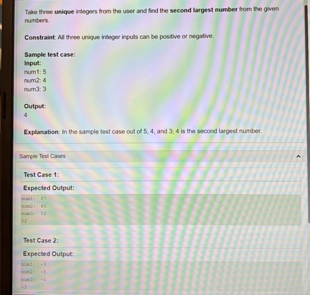 Take three unique integers from the user | StudyX
