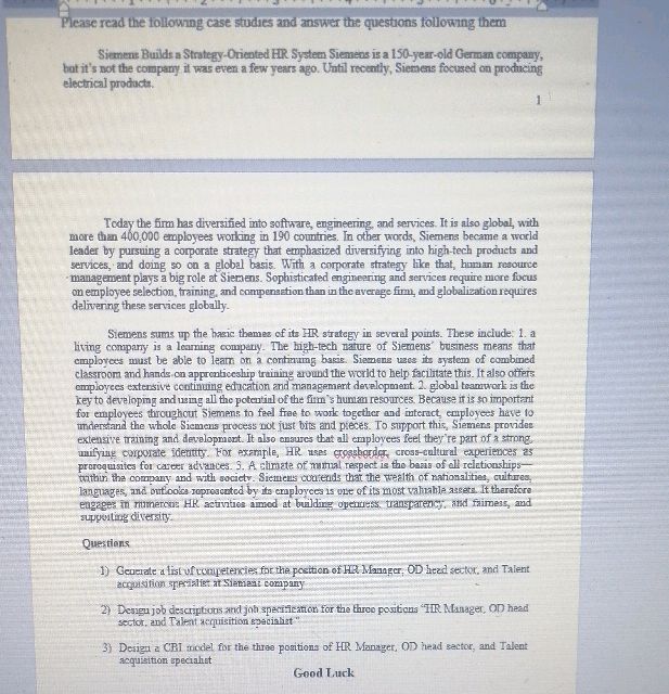 Please read the following case studies and | StudyX