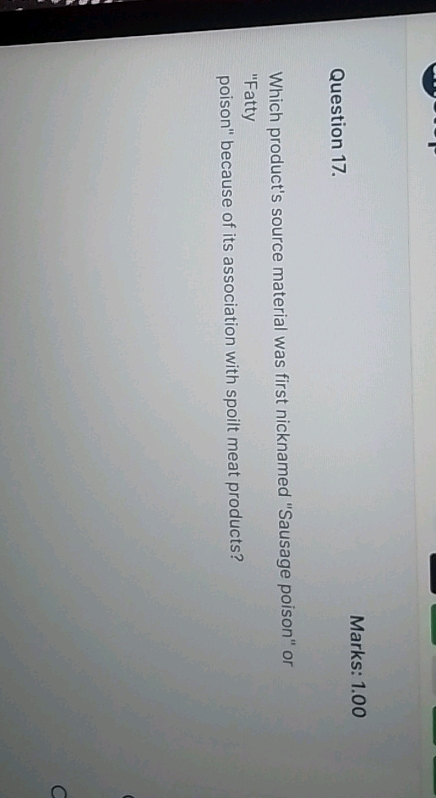 Question 17 Marks 100 Which products source | StudyX