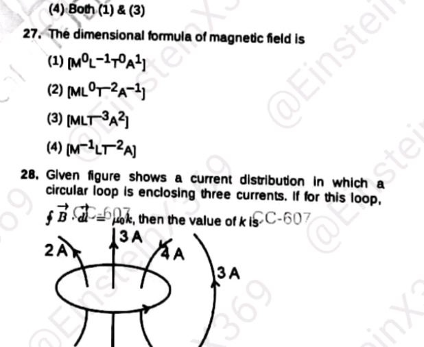 (4) Both (1) (3) 27 The dimensional | StudyX