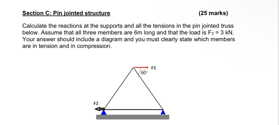 Section C Pin jointed structure (25 marks) | StudyX