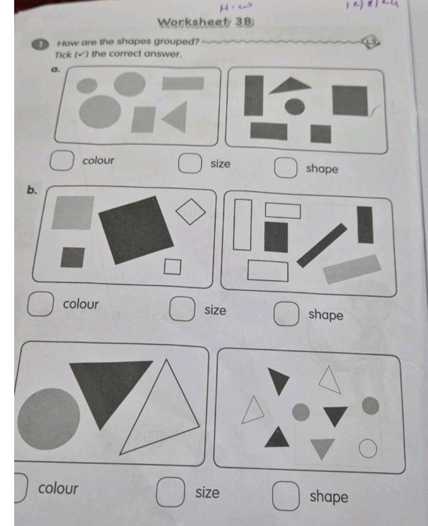 Worksheet 38 (7) How are the shapes grouped | StudyX