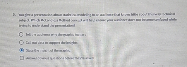 3 You give a presentation about statistical | StudyX