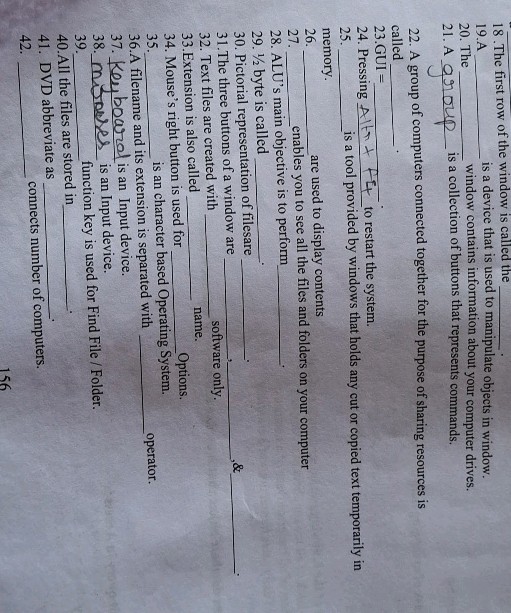 18 The first row of the window is called | StudyX