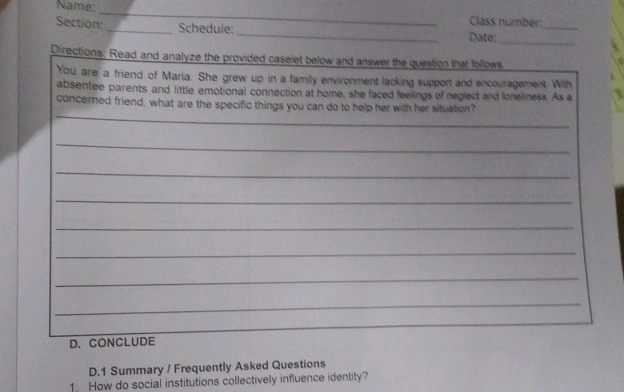 Name Section Schedule Class number | StudyX