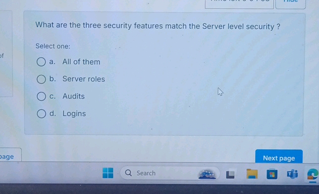 What are the three security features match | StudyX