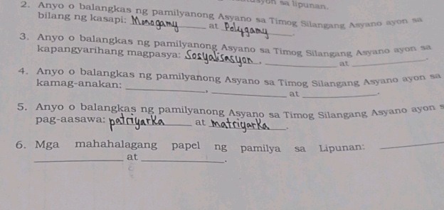 2 Anyo o balangkas ng pamilyanong Asyano sa | StudyX