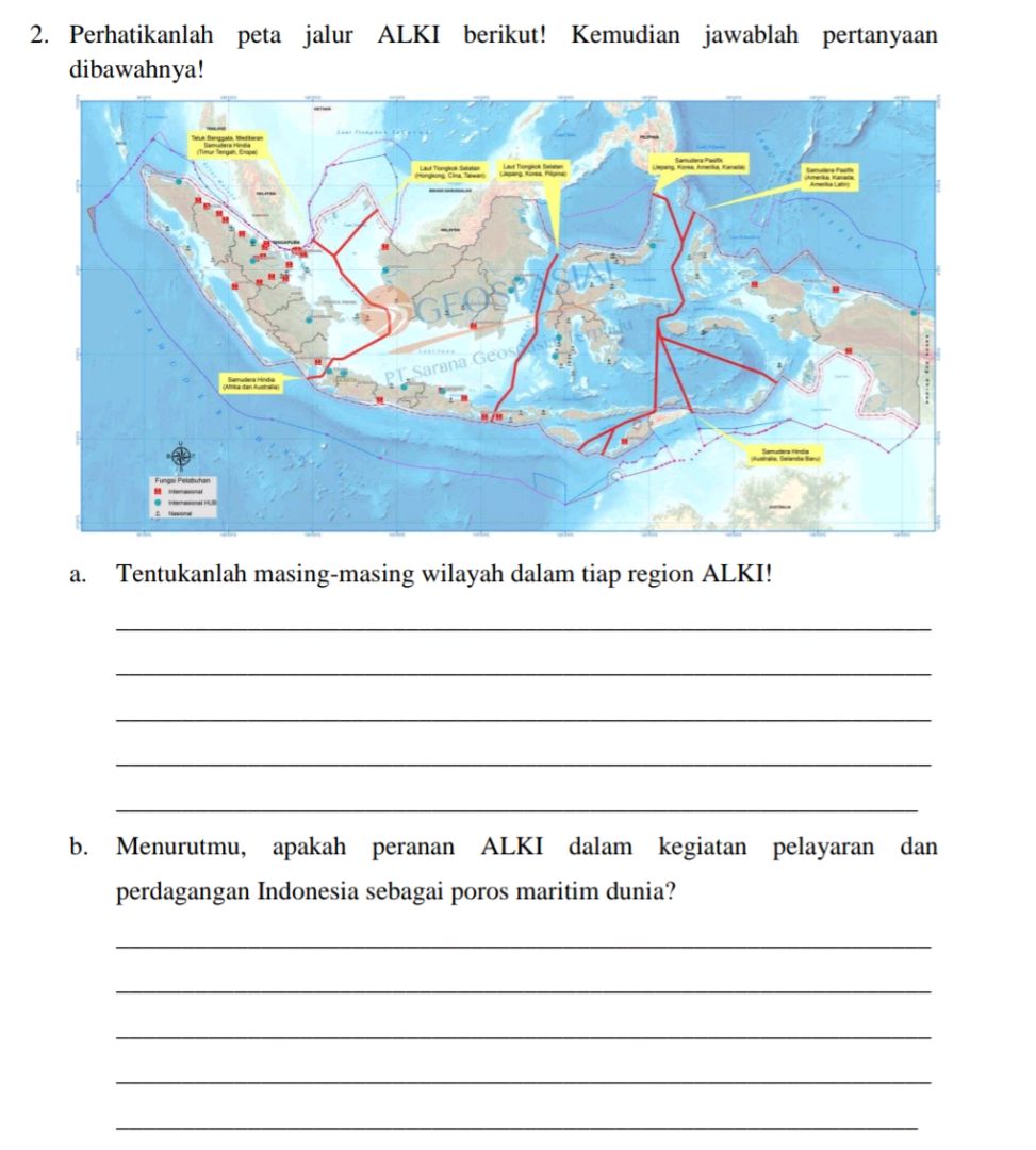 2 Perhatikanlah peta jalur ALKI berikut | StudyX