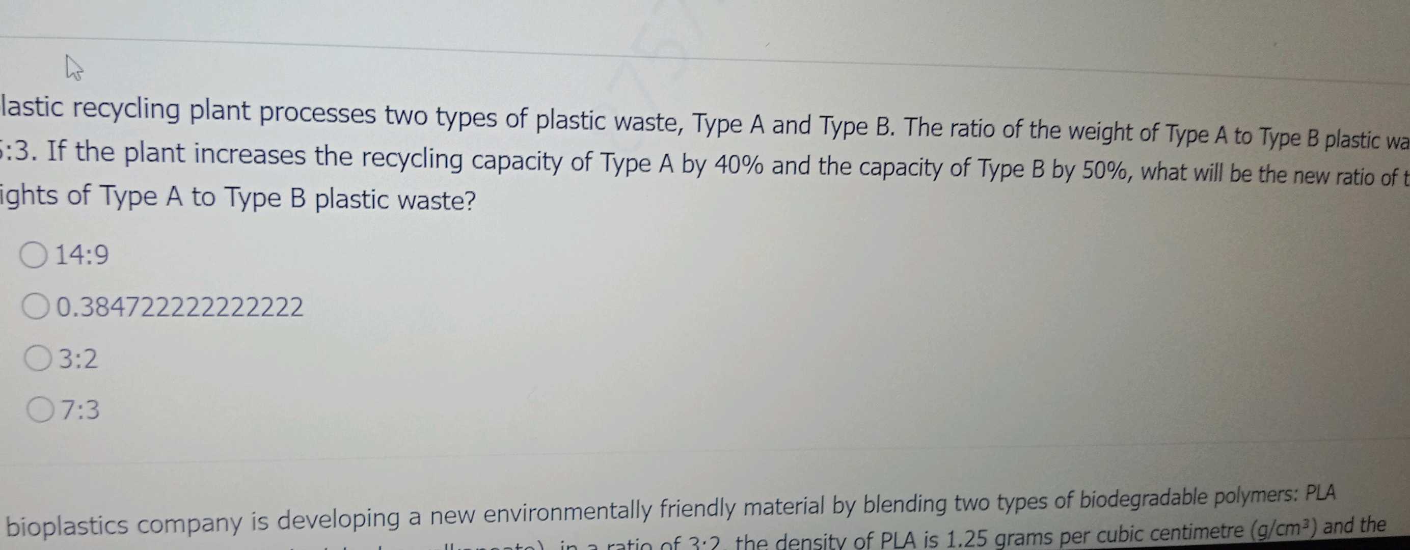 lastic recycling plant processes two types | StudyX