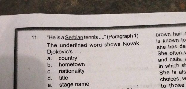 11 He is a Serbian tennis (Paragraph 1) | StudyX