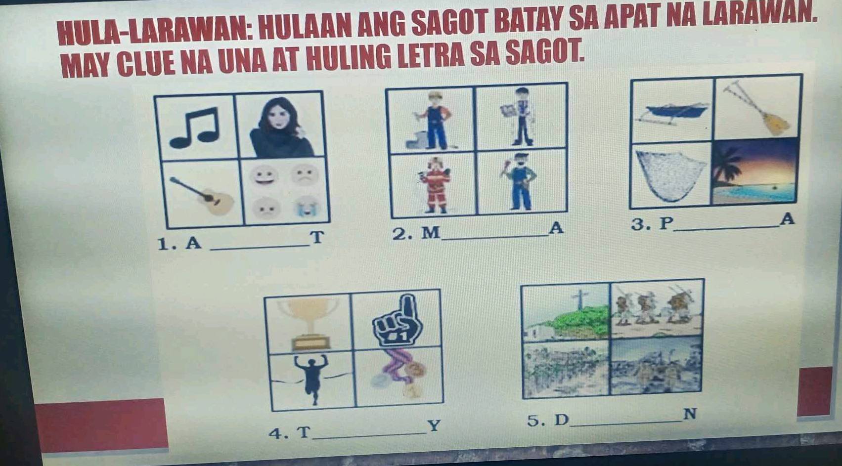 HULA-LARAWAN HULAAN ANG SAGOT BATAY SA APAT | StudyX