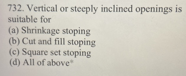 732 Vertical or steeply inclined openings | StudyX