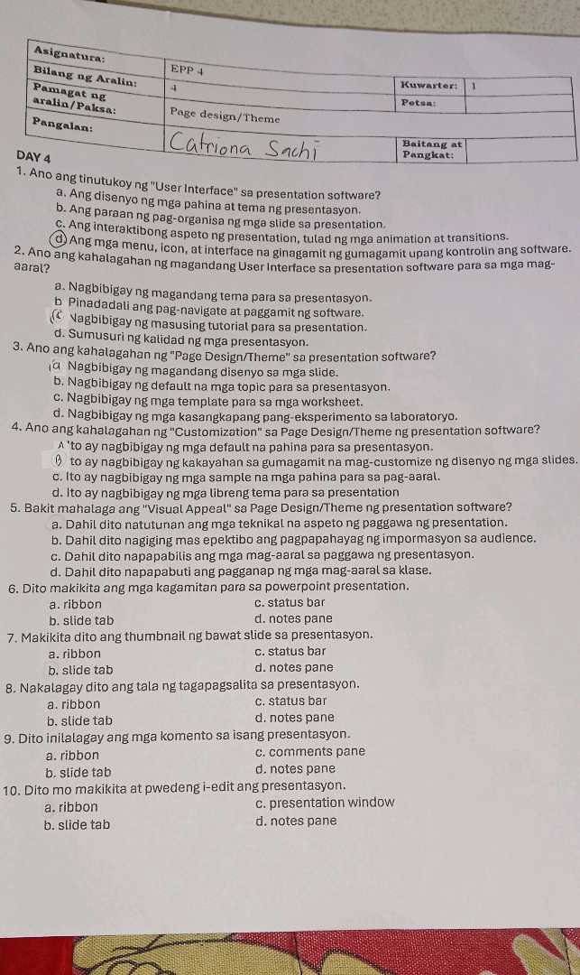 Asignatura EPP 4 Bilang ng Aralin 4 | StudyX