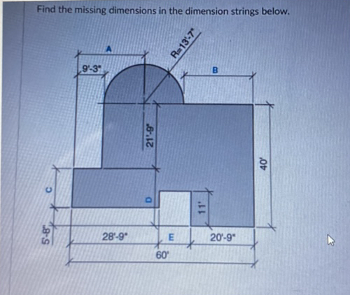 Find the missing dimensions in the | StudyX