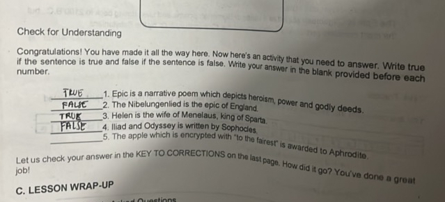 Check for Understanding Congratulations You | StudyX