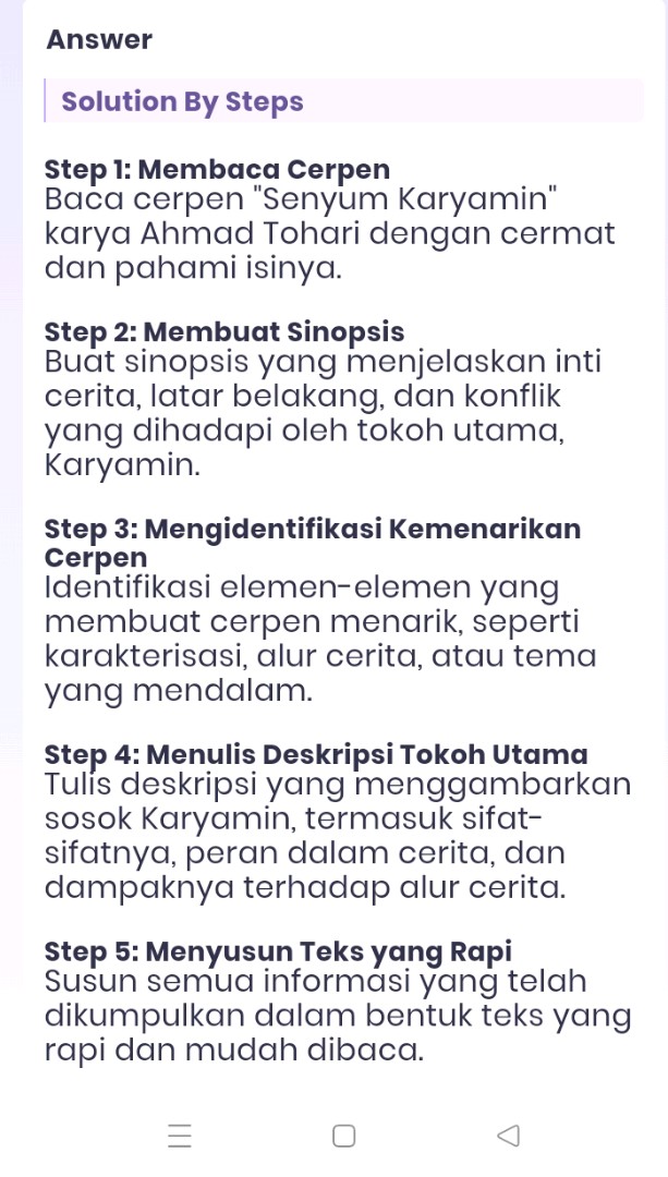 Answer Solution By Steps Step 1 Membaca | StudyX