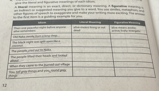 give the literal and figurative meanings of | StudyX