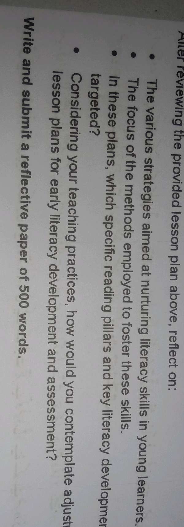 Aiter reviewing the provided lesson plan | StudyX