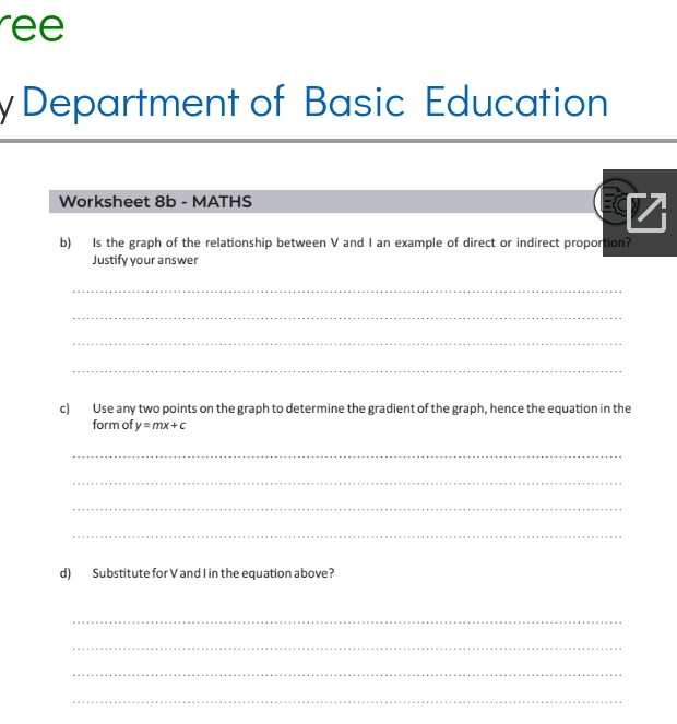 ree Department of Basic Education Worksheet | StudyX