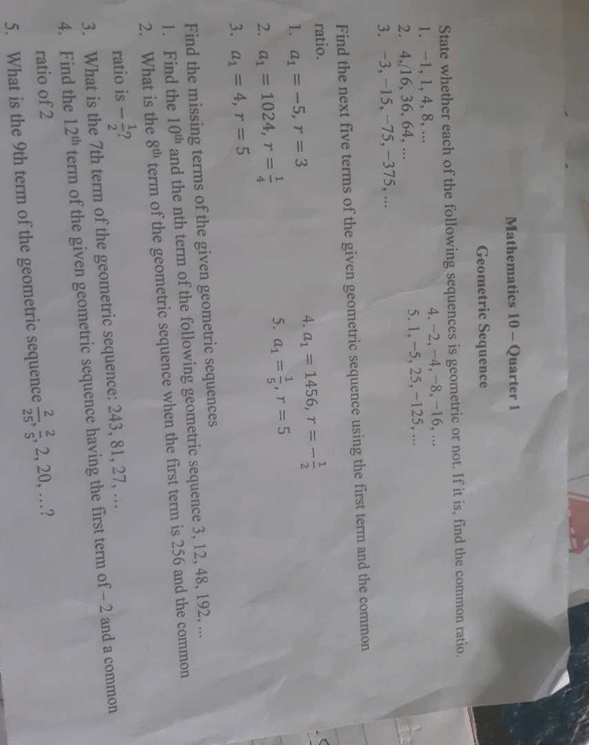 Mathematics 10 - Quarter 1 Geometric | StudyX