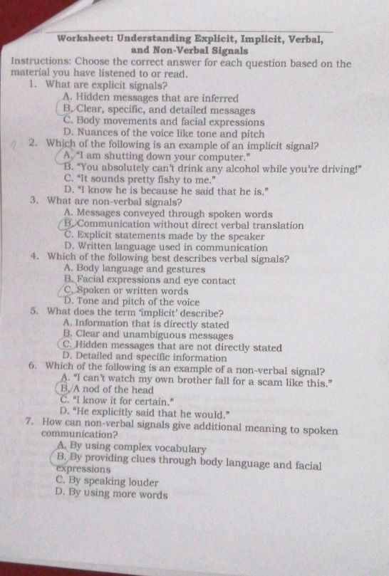 Worksheet Understanding Explicit Implicit | StudyX