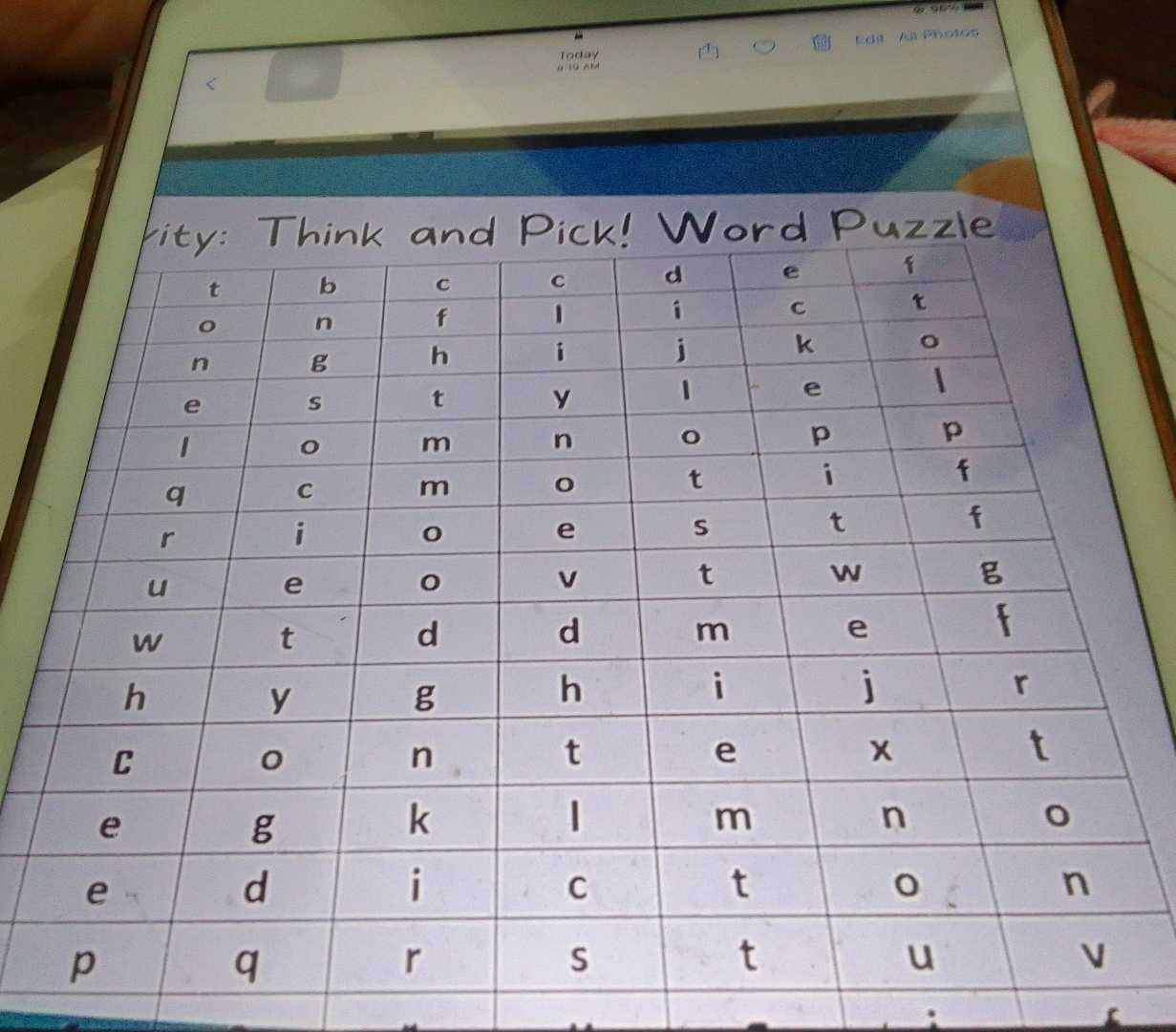 fity Think and Pick Word Puzzle | StudyX