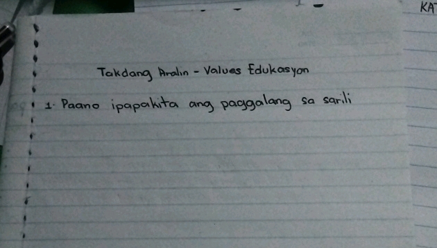 Takdang Aralin - Values Edukasyon 1 Paano | StudyX