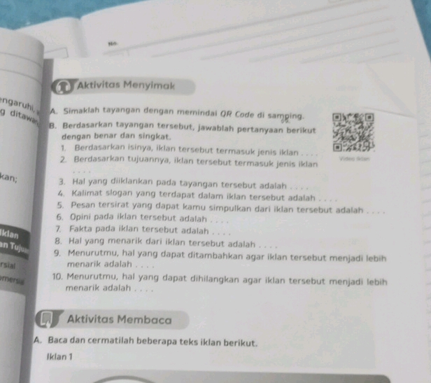 (P) Aktivitas Menyimak A Simaklah tayangan | StudyX