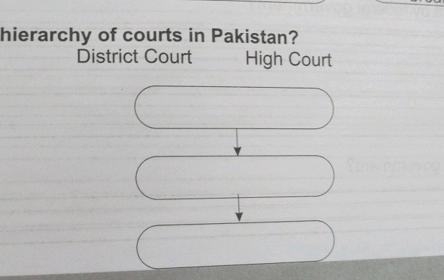 hierarchy of courts in Pakistan District | StudyX