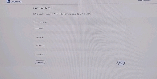 in Learning Question 6 of 7 In the result | StudyX