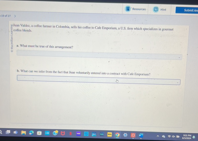 Resources 2 Hint Submit An 19 of 27 eJuan | StudyX