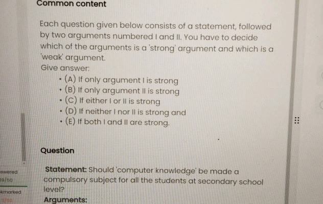 common content Each question given below | StudyX