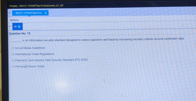 Process SSA E1 OWASPTop10 AssessmentE1SP | StudyX