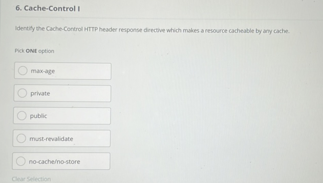 6 Cache-Control I Identify the | StudyX