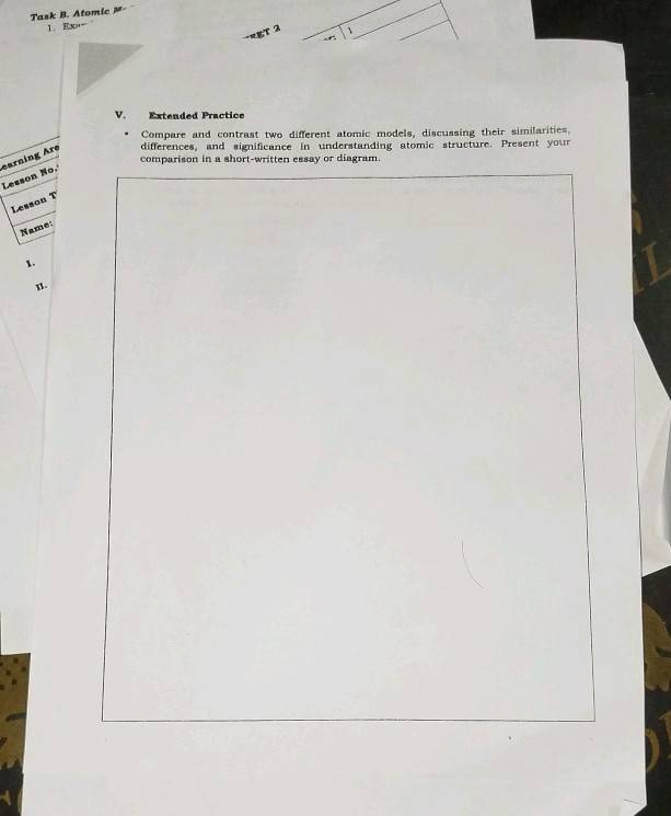 Task B Atomic M1 Exar- V Extended Prectice | StudyX