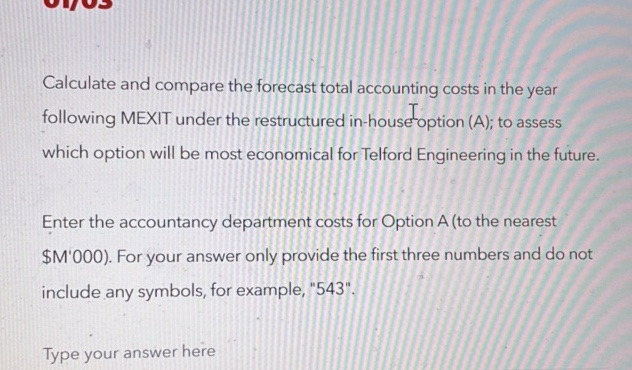 Calculate and compare the forecast total