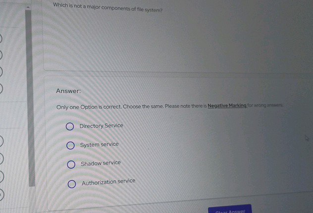 Which is not a major components of file | StudyX