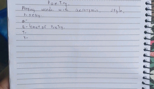 PoeTry Playing words with acronymic style 1