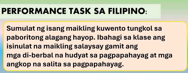 PERFORMANCE TASK SA FILIPINO Sumulat ng | StudyX