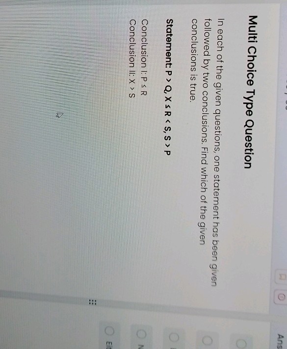 Multi Choice Type Question In each of the | StudyX