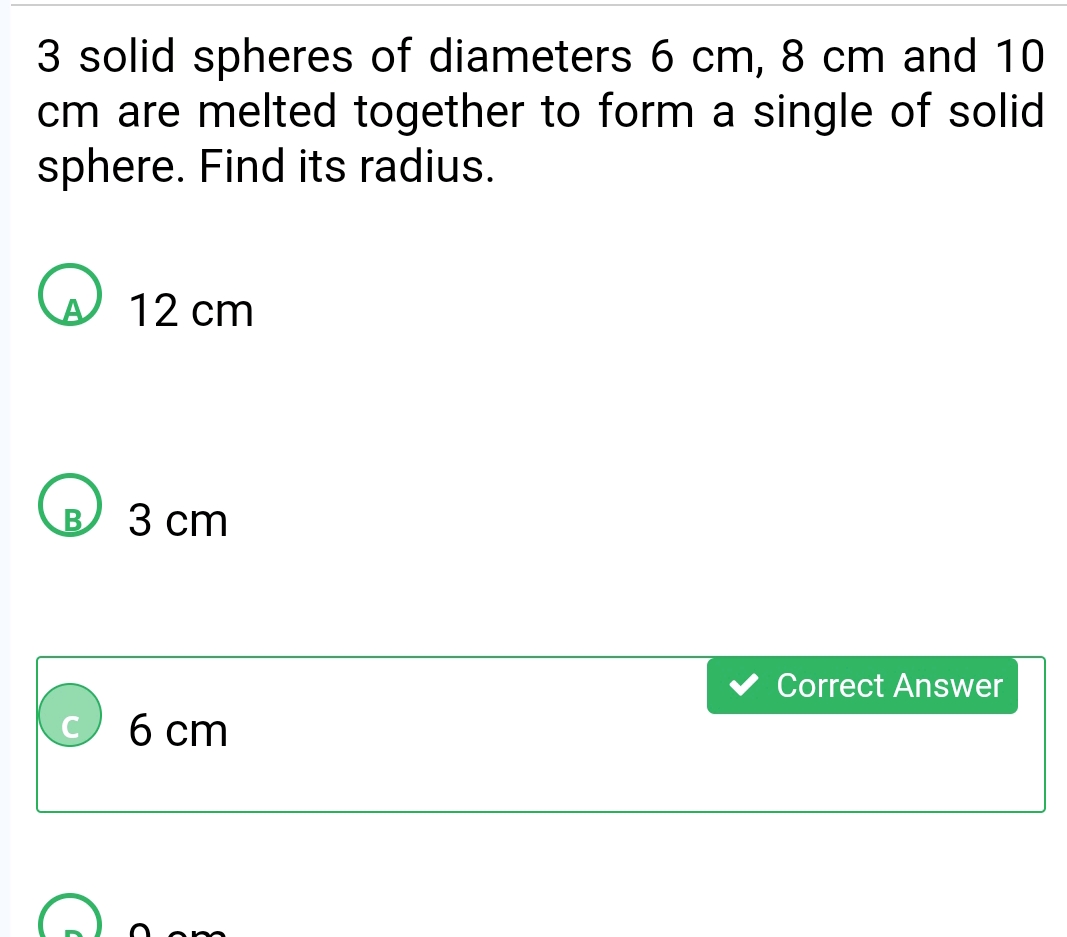 3 solid spheres of diameters 6 cm 8 cm and | StudyX