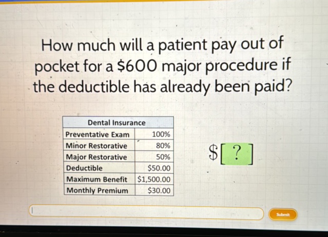 How much will a patient pay out of pocket | StudyX