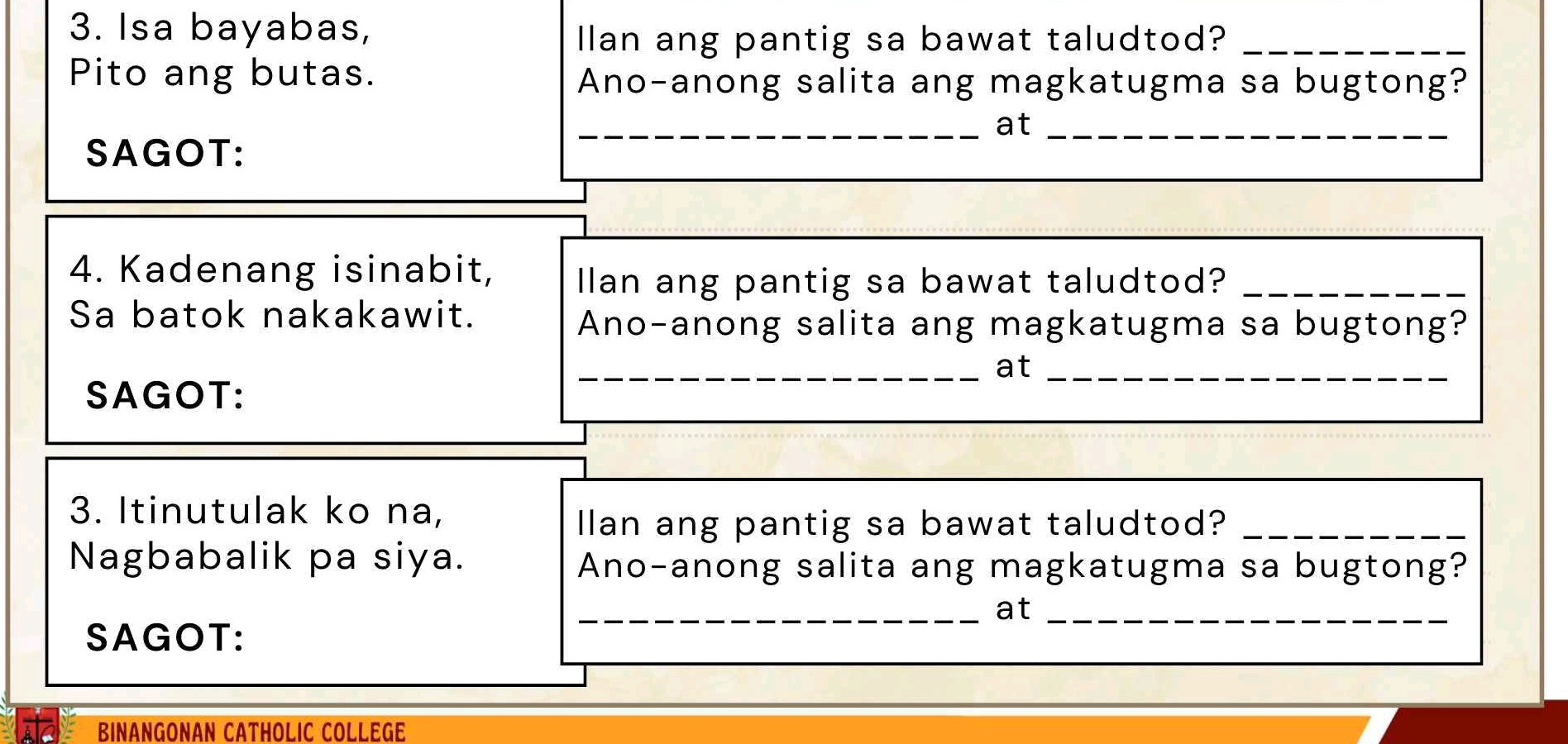 3 Isa bayabas Pito ang butas SAGOT Ilan ang